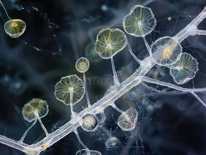 Microscopic View of Mold Spores Stock Photo - Image of spores, science ...