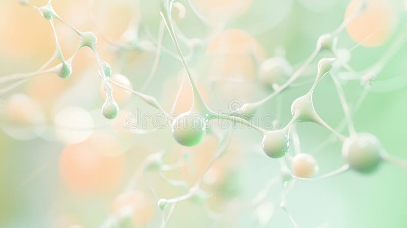 Microscopic View Of Molecules Connecting And Forming Complex Structures Creating A Network Of