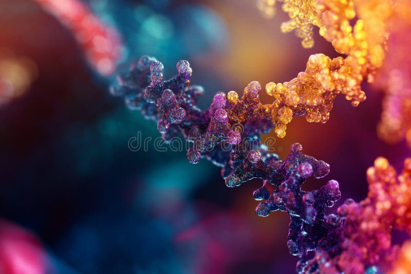 Vibrant Colorful Molecules Intertwining a Mesmerizing Microscopic Dance ...