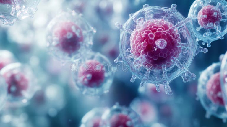 Microscopic View of Multiple Cells in a Fluid Stock Illustration ...