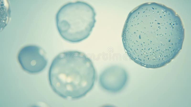 Microscopic View of Multiple Egg Cells with Translucent Structure and ...