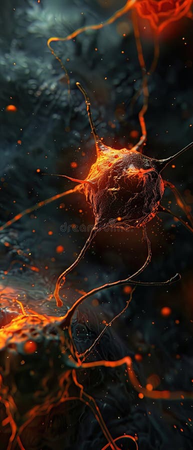 A Microscopic View of Mutating Cancer Cells Glowing Ominously in the ...