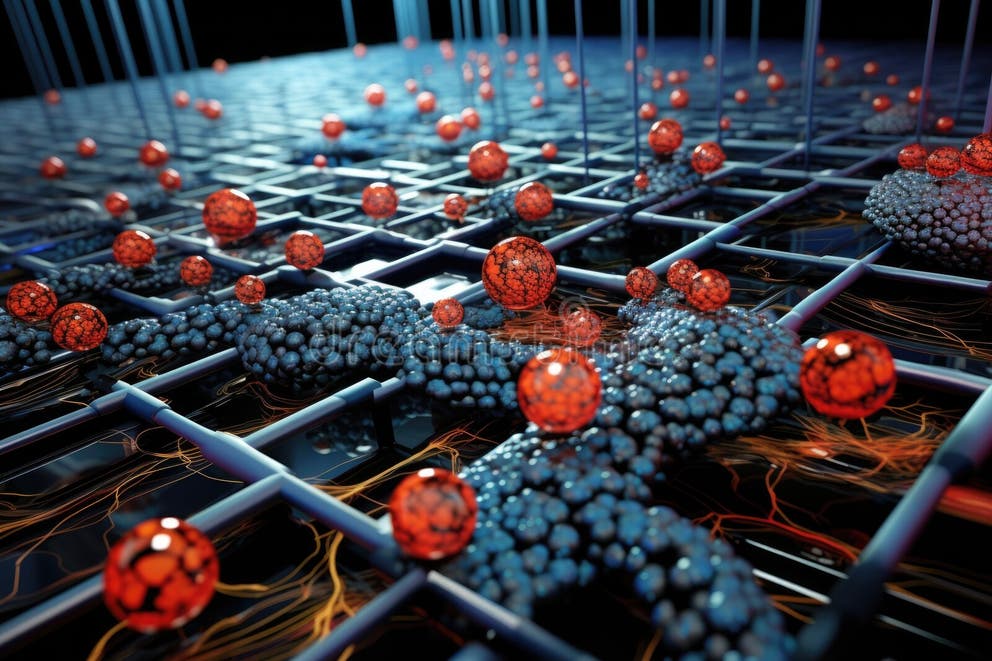 Microscopic View of Nanomaterials on a Lab Slide Stock Illustration ...