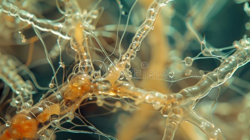 A Microscopic View of a Nematode Colony Attached To the Roots of a ...