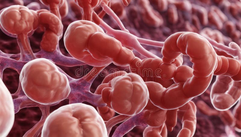 Microscopic View of a Network of Cells, Possibly Neurons or Endothelial ...