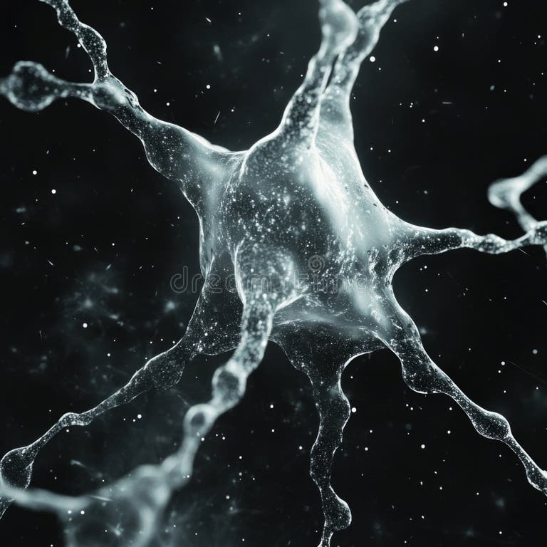 Microscopic View of a Neural Cell Neuron Capturing Detailed Axonal ...