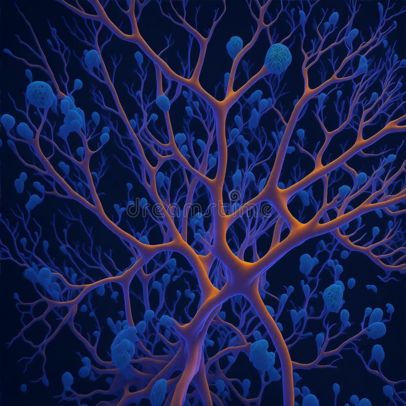 Microscopic View of Neural Network Brain Cells, Human Nervous System ...
