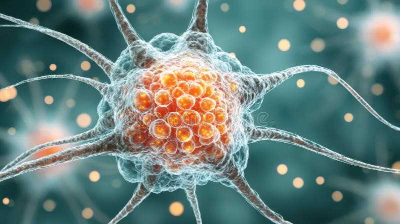 Microscopic View of a Neuron Cell with Complex Branching Structures ...