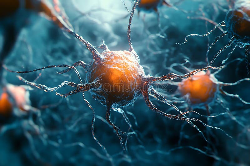 Microscopic View of Neuron Cells Stock Illustration - Illustration of ... Microscopic View of Neuron Cells Stock Illustration - Illustration of ...
