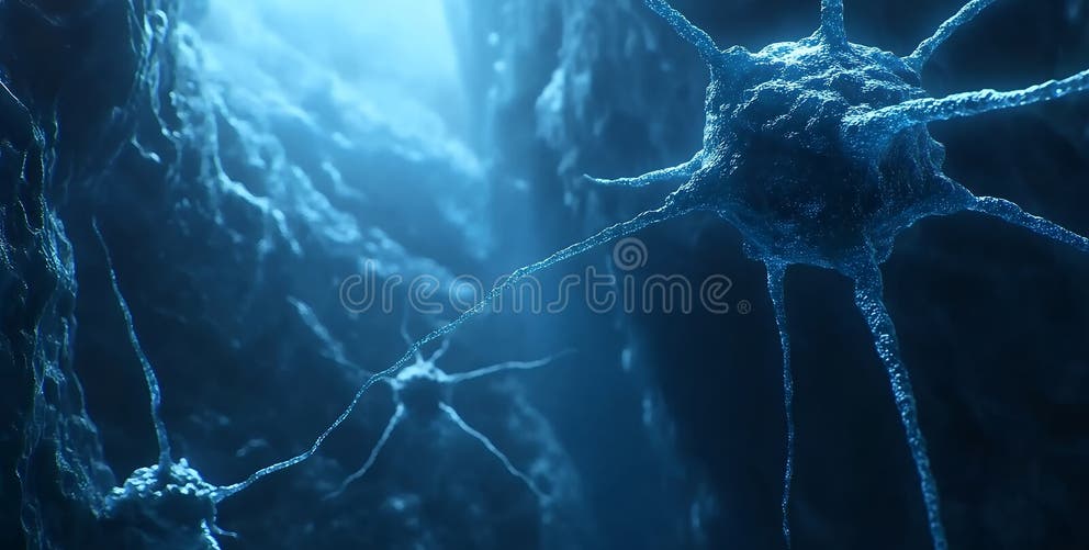 Microscopic View Neuron Cells Neural Network Brain Cell Structure ...