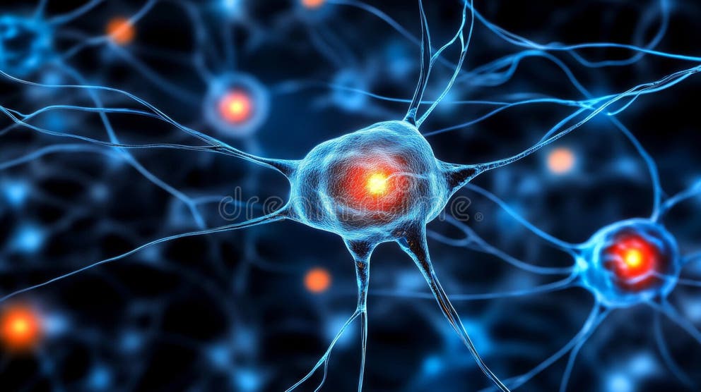 Microscopic View of Neuron Network Cells and Synapses Stock ... Microscopic View of Neuron Network Cells and Synapses Stock ...