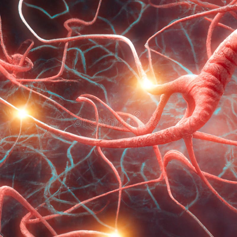 Microscopic View of Neurons. Brain Connections. Synapses Stock ...