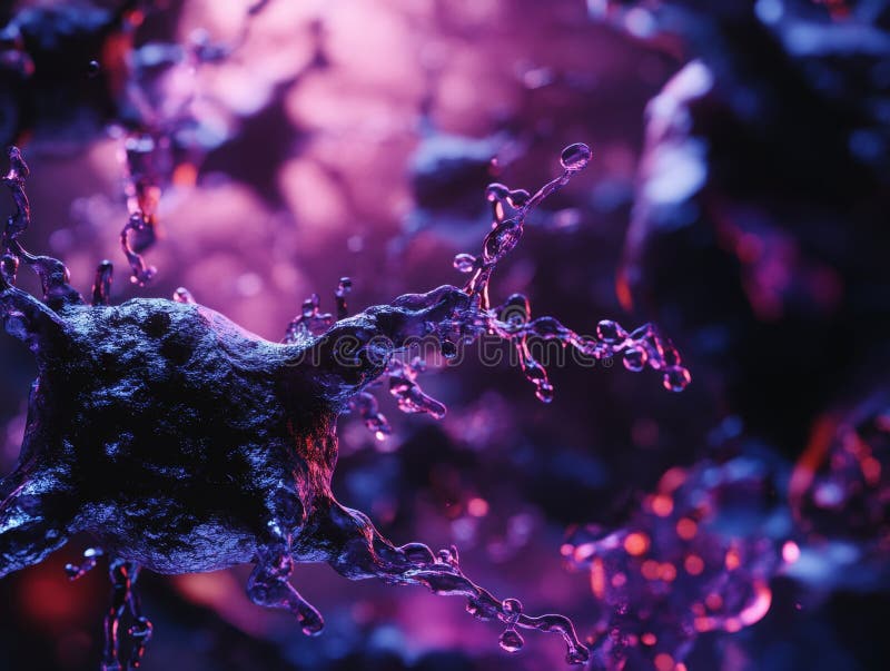 Microscopic View of Neurons Stock Image - Image of generated ...