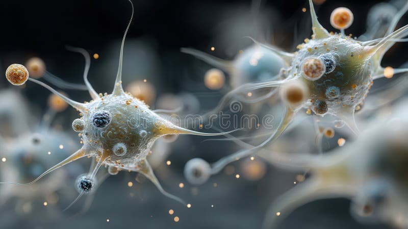 Microscopic View of Neurons Showcasing Intricate Structures and ...