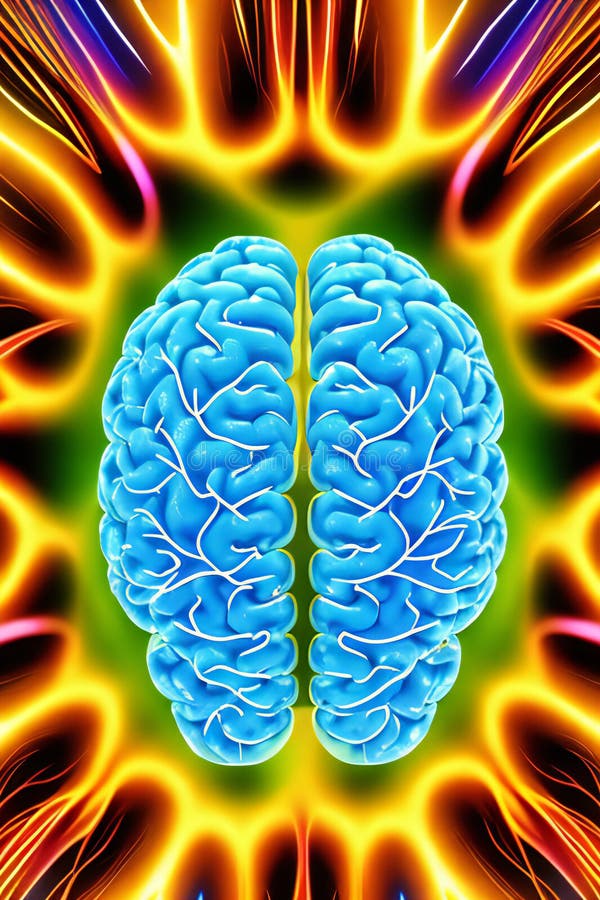 Abstract Brain Cells, Synapsic Networks Stock Illustration ...