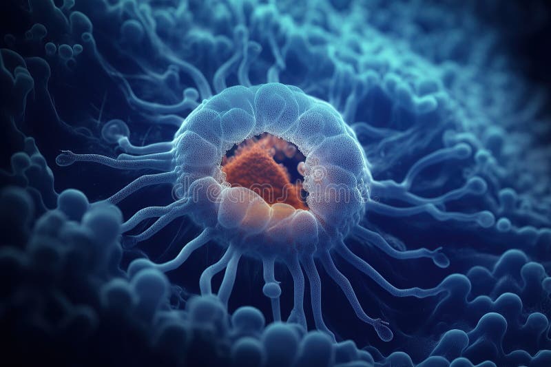 Microscopic View of a Octupos Cell Generative AI Stock Illustration ...