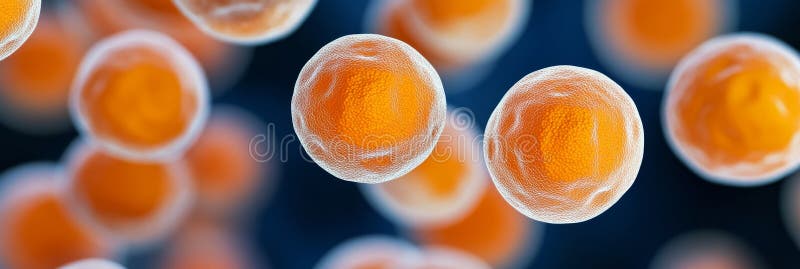 Microscopic View of Orange Cells, Scientific Illustration, Biological ...