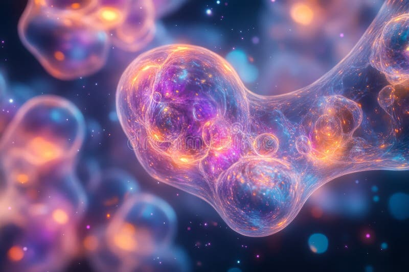 Microscopic View of Organic Cells Mutating, Forming a Network and ...