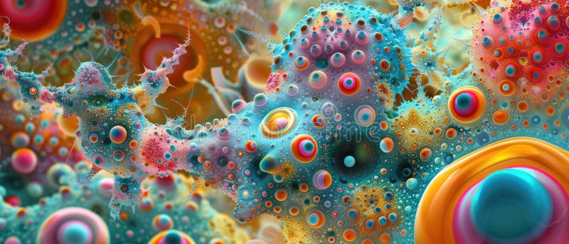 Microscopic View of Organic Material, Banner with Color Abstract ...