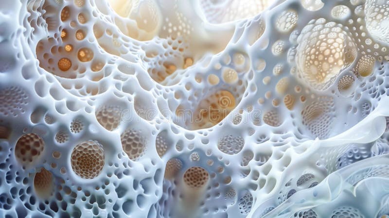 Microscopic View of Organic Pattern in Blue Tones Stock Illustration ...