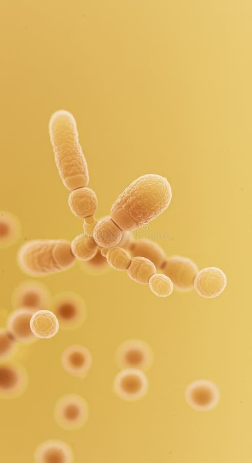 Microscopic View of Pale Yellow Yeast Cells Stock Illustration ...