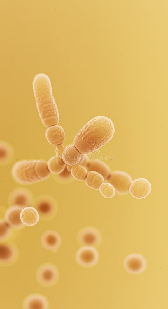 Microscopic View of Pale Yellow Yeast Cells Stock Illustration ...