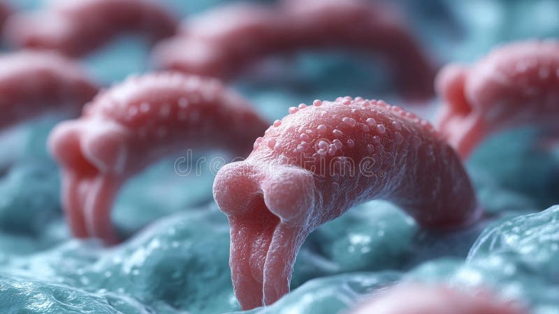 Microscopic Parasites Seen Under Electronic Microscope Stock ...
