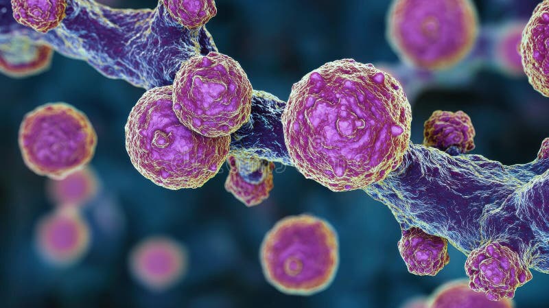 Microscopic View of a Pathogen Cell with a Large Central Cell Structure ...