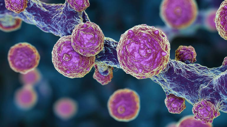 Microscopic View of a Pathogen Cell with a Large Central Cell Structure ...