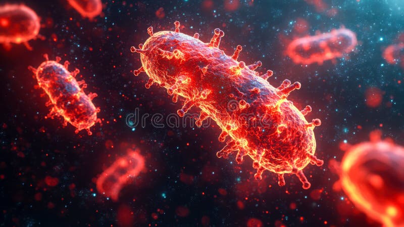 Microscopic View of Pathogenic Bacteria Cells Highlighting Details of ...