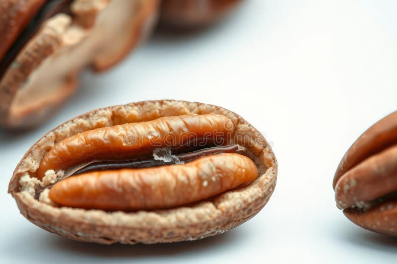 Microscopic View of a Pecan Stock Illustration - Illustration of ...