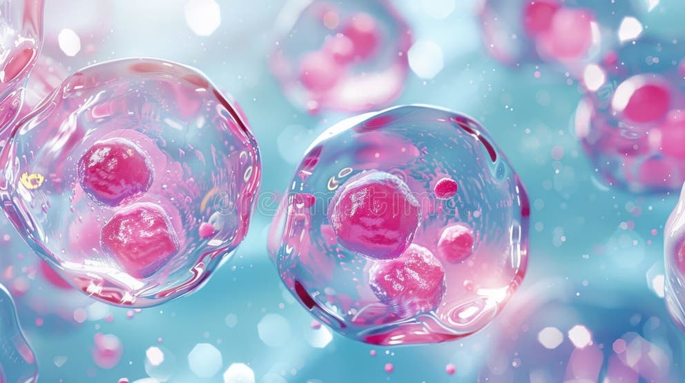 The Microscopic Pink Cells.AI Generated Image Stock Image - Image of ...