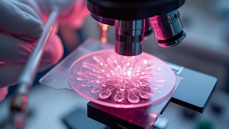 Microscopic View of Pink Cellular Structure Under Good Resolution Stock ...