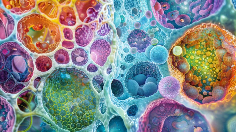 A Microscopic View of a Plant Cell Showcasing a Complex and Colorful ...