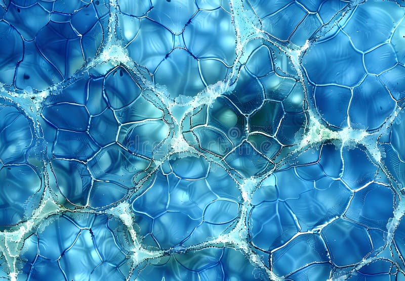 Microscopic View of Plant Cells in Blue Stock Illustration ...