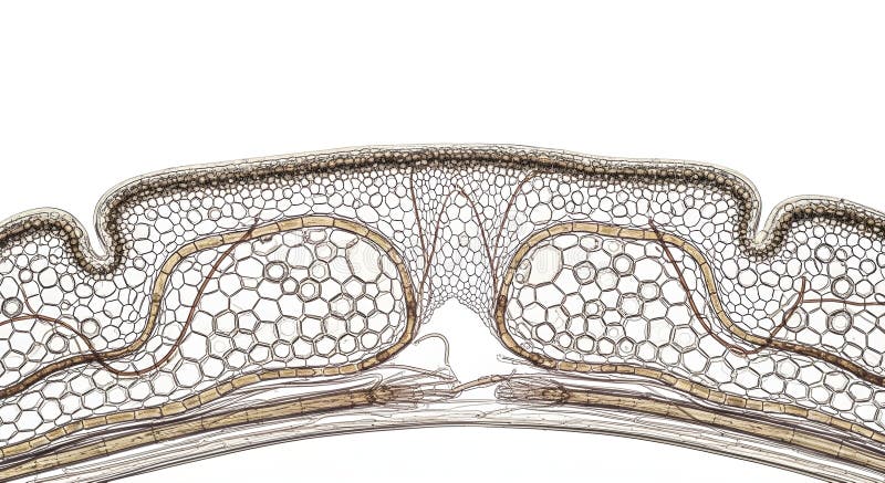 Microscopic View of a Plant Stem Cross-section Showing Vascular Bundles ...