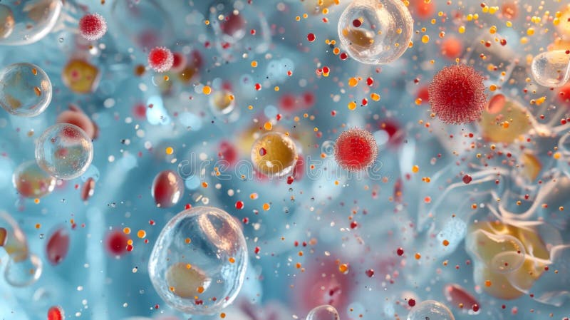 A Microscopic View of Plasma with Floating Red and White Cells and Tiny ...