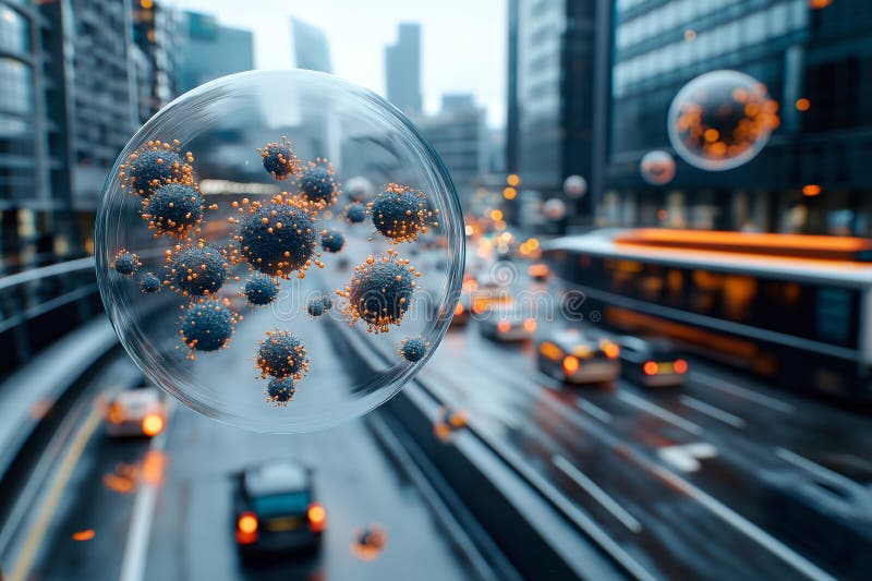 Microscopic View of PM25 Particles Floating in an Urban Environment ...