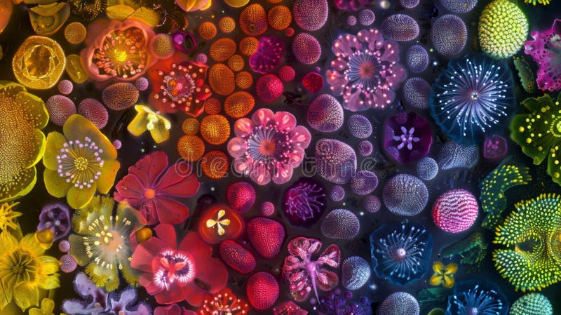A Microscopic View of Pollen Grains from Different Flowers Ranging in ...
