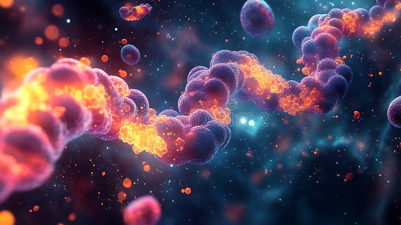 Microscopic View Protein Synthesis Featuring Stock Image - Image of ...