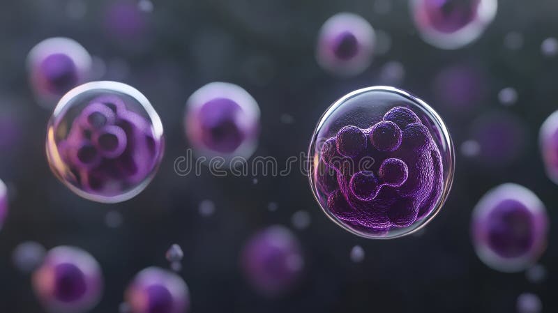 A Microscopic View of Purple Bacteria in a Lab Setting Forms the ...