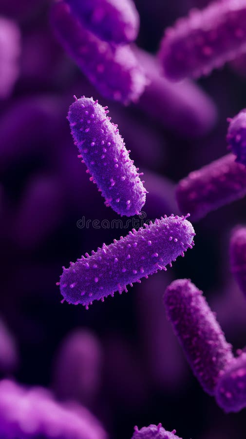 Microscopic View of Purple Bacteria, Science Concept Stock Image ...