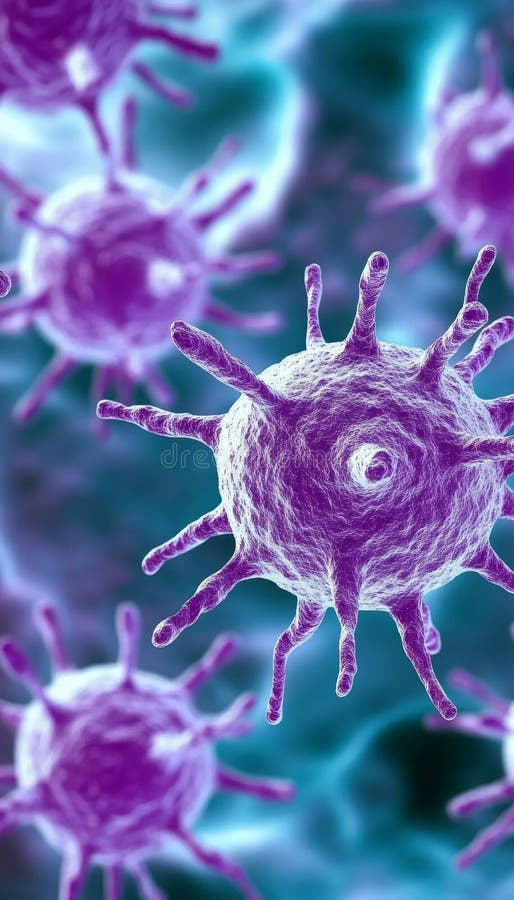 Microscopic View of Purple Bacteria, Viruses, or Pathogens, Isolated on ...