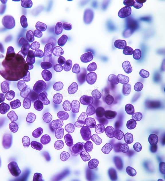 Microscopic View of Purple Cells Showcasing Cellular Structures and ...