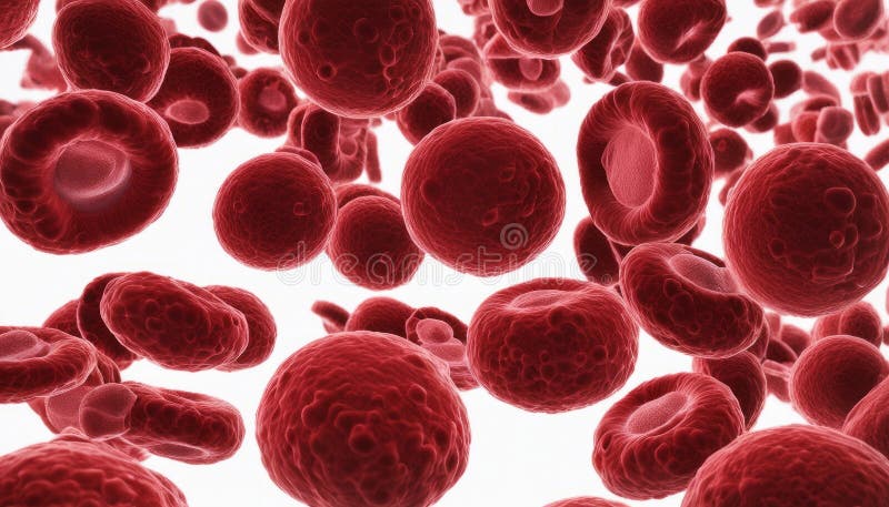 A Microscopic View of a Red Blood Cell Cluster Stock Illustration ...