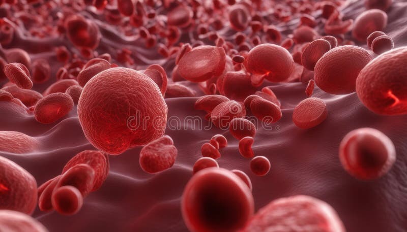 Microscopic View of a Red Blood Cell Cluster Stock Illustration ...