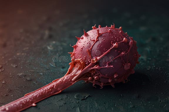 Microscopic View of a Red Blood Cell with Spiked Surface and a Long ...