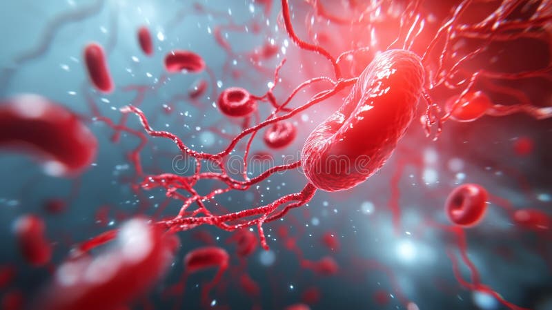 Microscopic View of Red Blood Cells in Bloodstream, Exploring Cellular ...