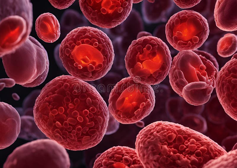Microscopic View of Red Blood Cells Detailed Cellular Structure Medical ...