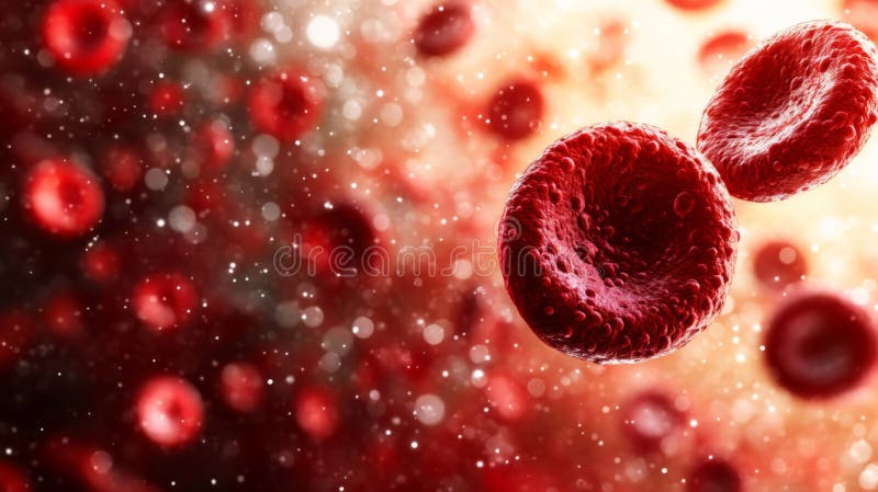 Microscopic View of Red Blood Cells in Flow Stock Illustration ...